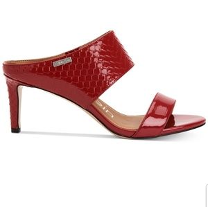 Calvin Klein | Shoes | Calvin Klein Cecily Python Red Dress Sandal ...